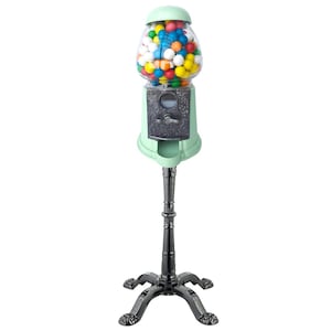 Mint Green Gumball Machine: Classic Candy Dispenser With Optional Stand ...