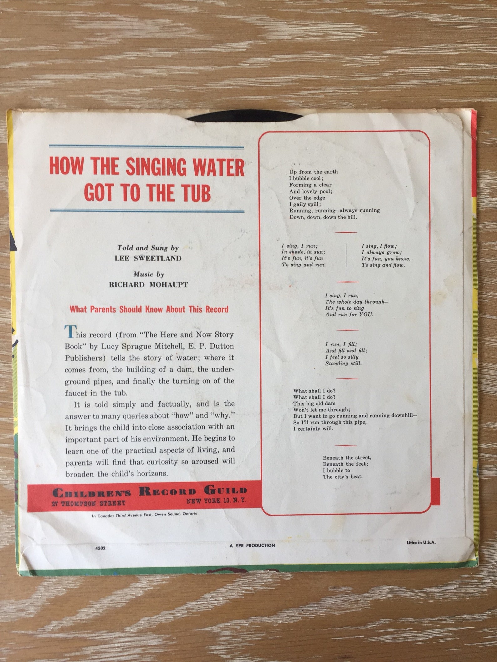 How the Singing Water Got to the Tub Vintage 78 Rpm Vinyl Record CRG ...
