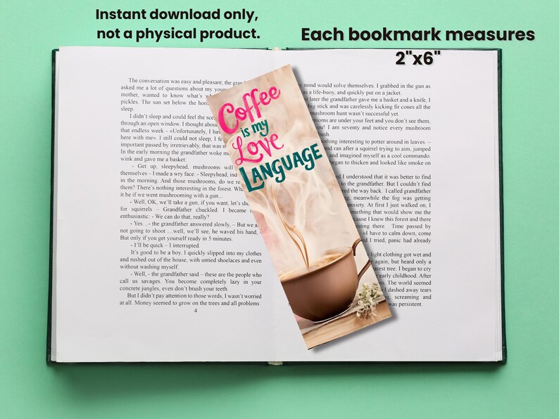 Coffee Bookmarks Printable Bundle, Coffee Quotes Instant Download ...