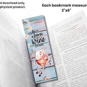 Wine Bookmarks Printable Set, Quotes Instant Download, Wine Quote ...