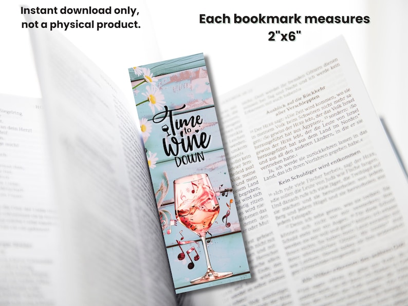 Wine Bookmarks Printable Set, Quotes Instant Download, Wine Quote ...