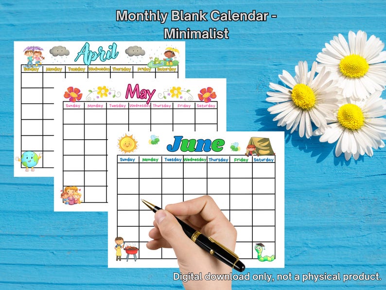 Printable Monthly Calendar: Homeschool Planner, Undated PDF (digital ...