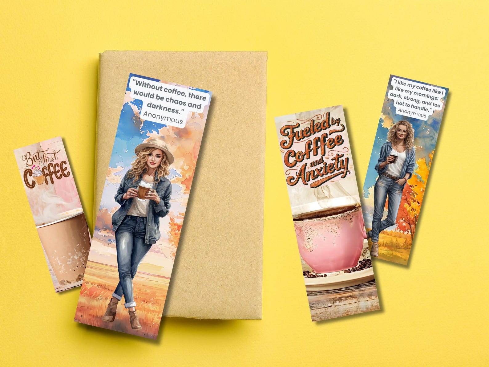 Coffee Bookmarks Printable Bundle, Coffee Quotes Instant Download ...