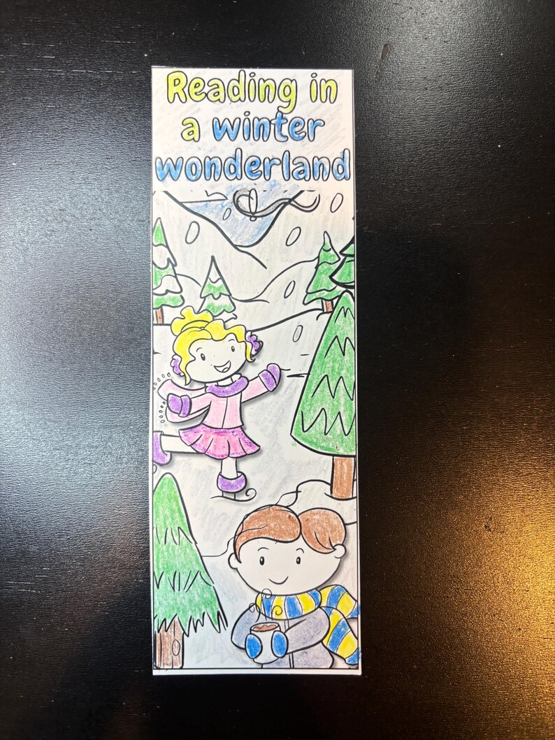 Kids Winter Bookmarks, Printable Downloads , Color Your Own Bookmarks ...