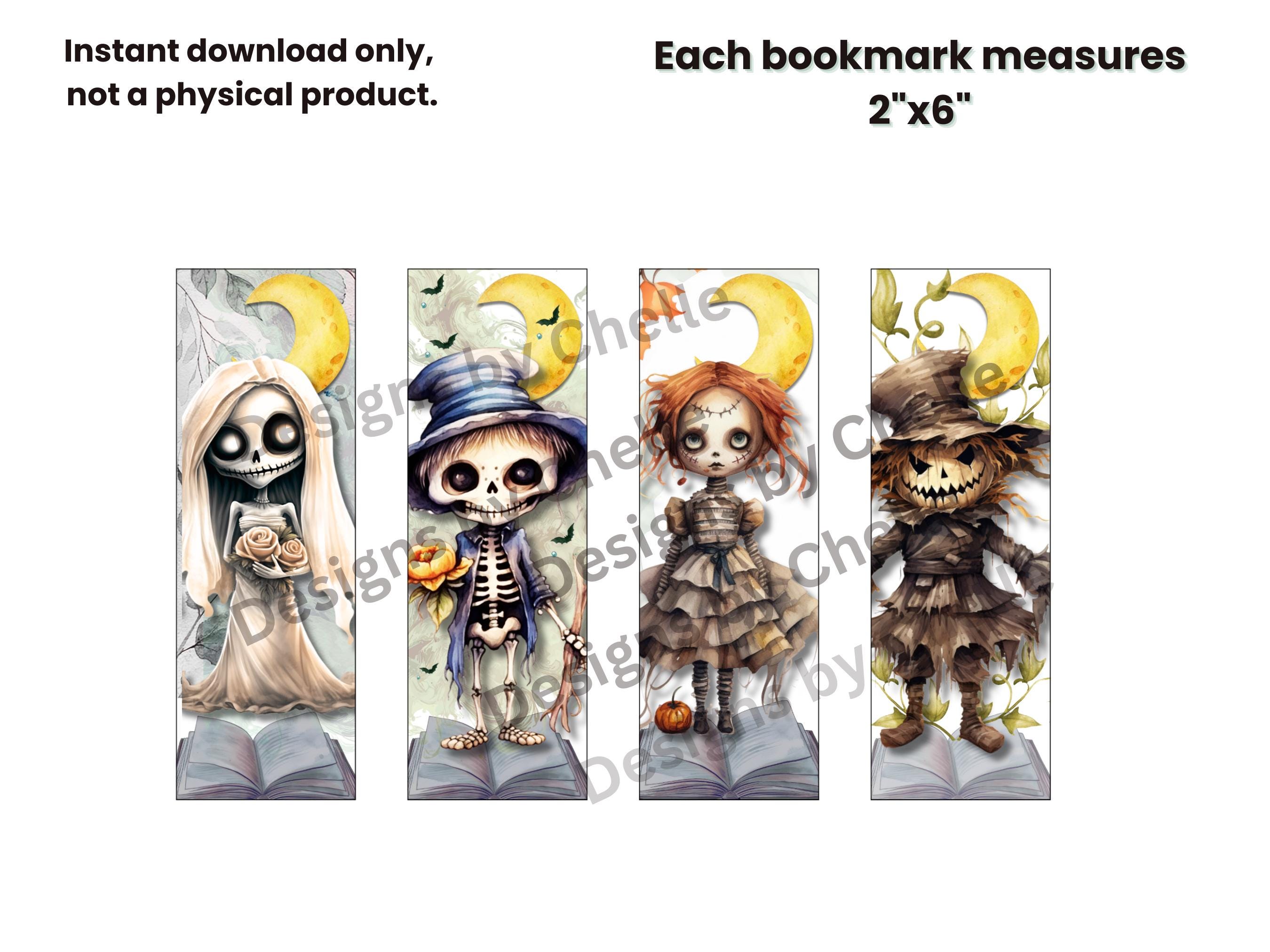 Creepy Bookmarks Printable Creature Bookmarks, Gothic Junk Journal ...
