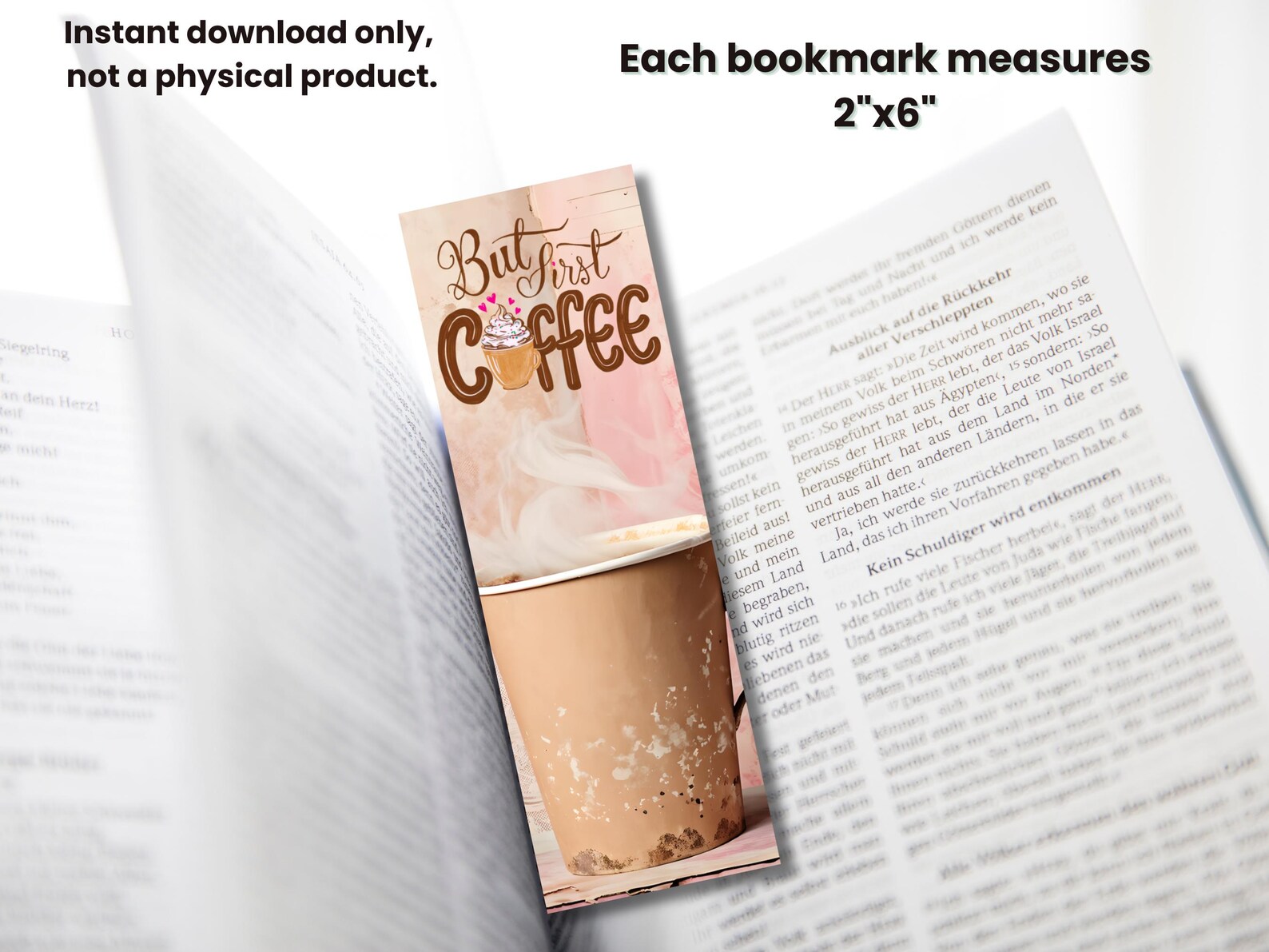 Coffee Bookmarks Printable Bundle, Coffee Quotes Instant Download ...