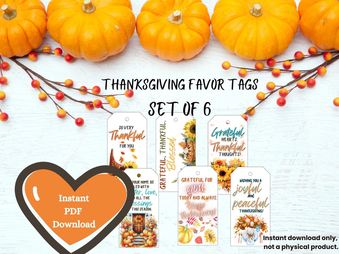 Thanksgiving Gift Tags, Thankful for You Gift Tag, Friendsgiving Fall ...