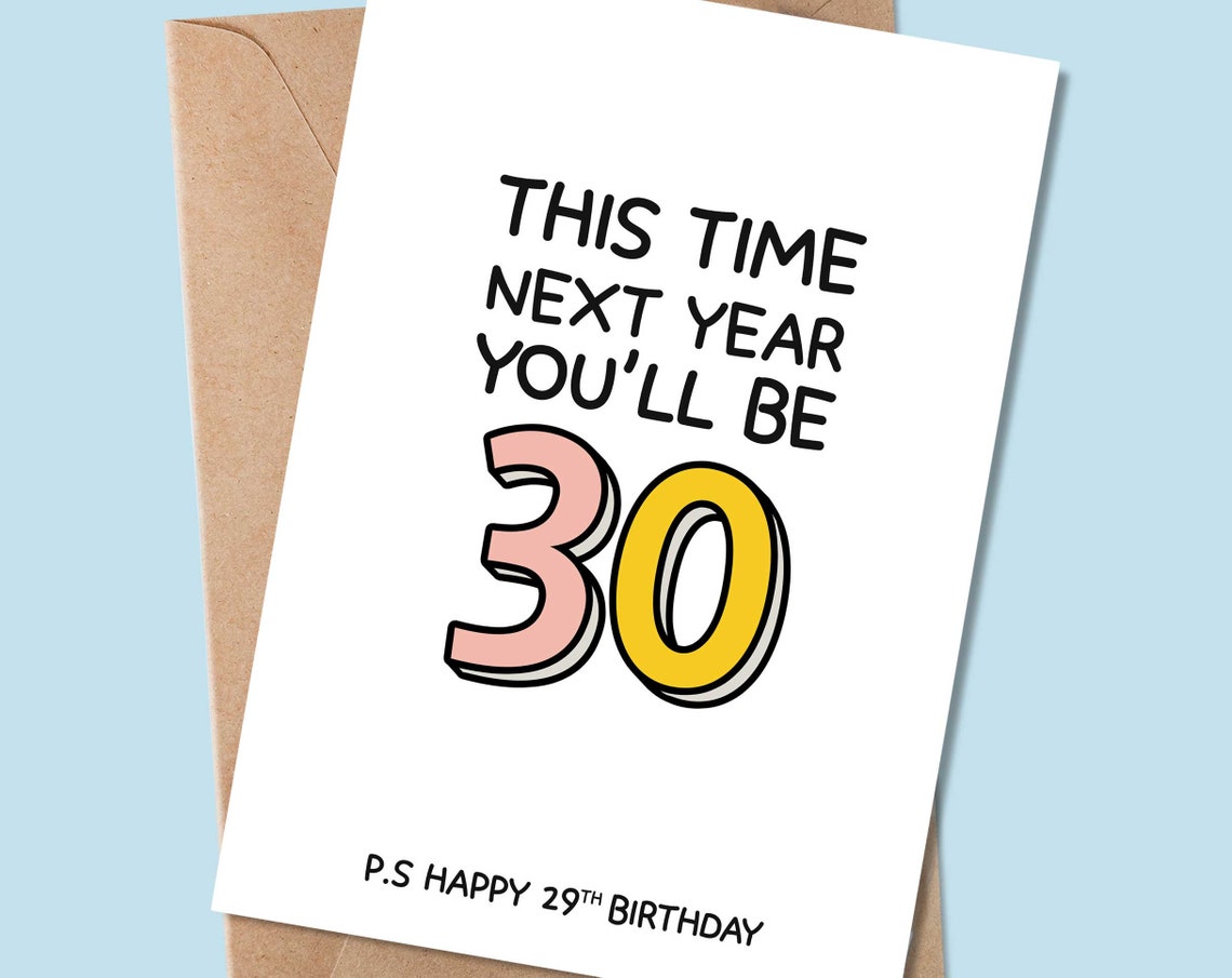 Funny Birthday Card 29th Birthday Card for for Bestie Rude - Etsy