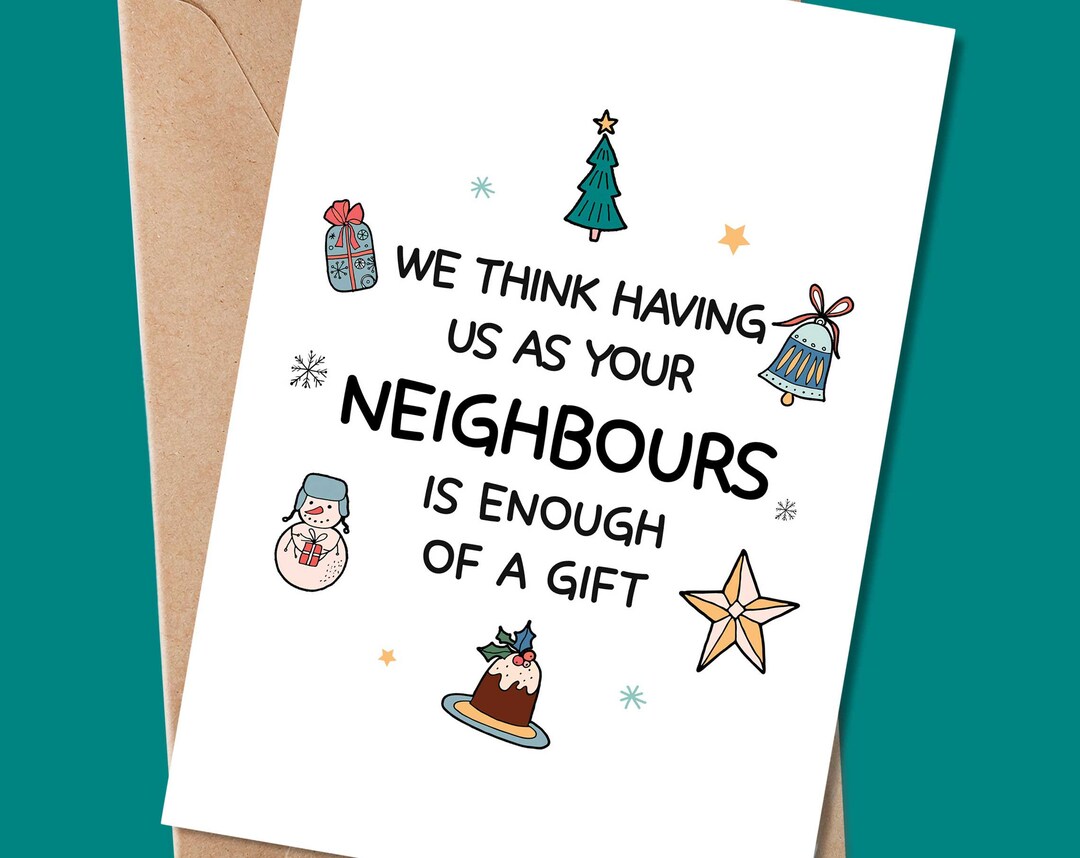 Funny Christmas Card for Neighbours Xmas Card From Next Door - Etsy
