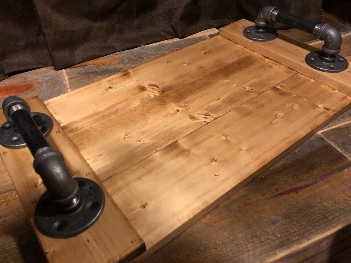 Rustic Industrial Pipe Tray | Etsy
