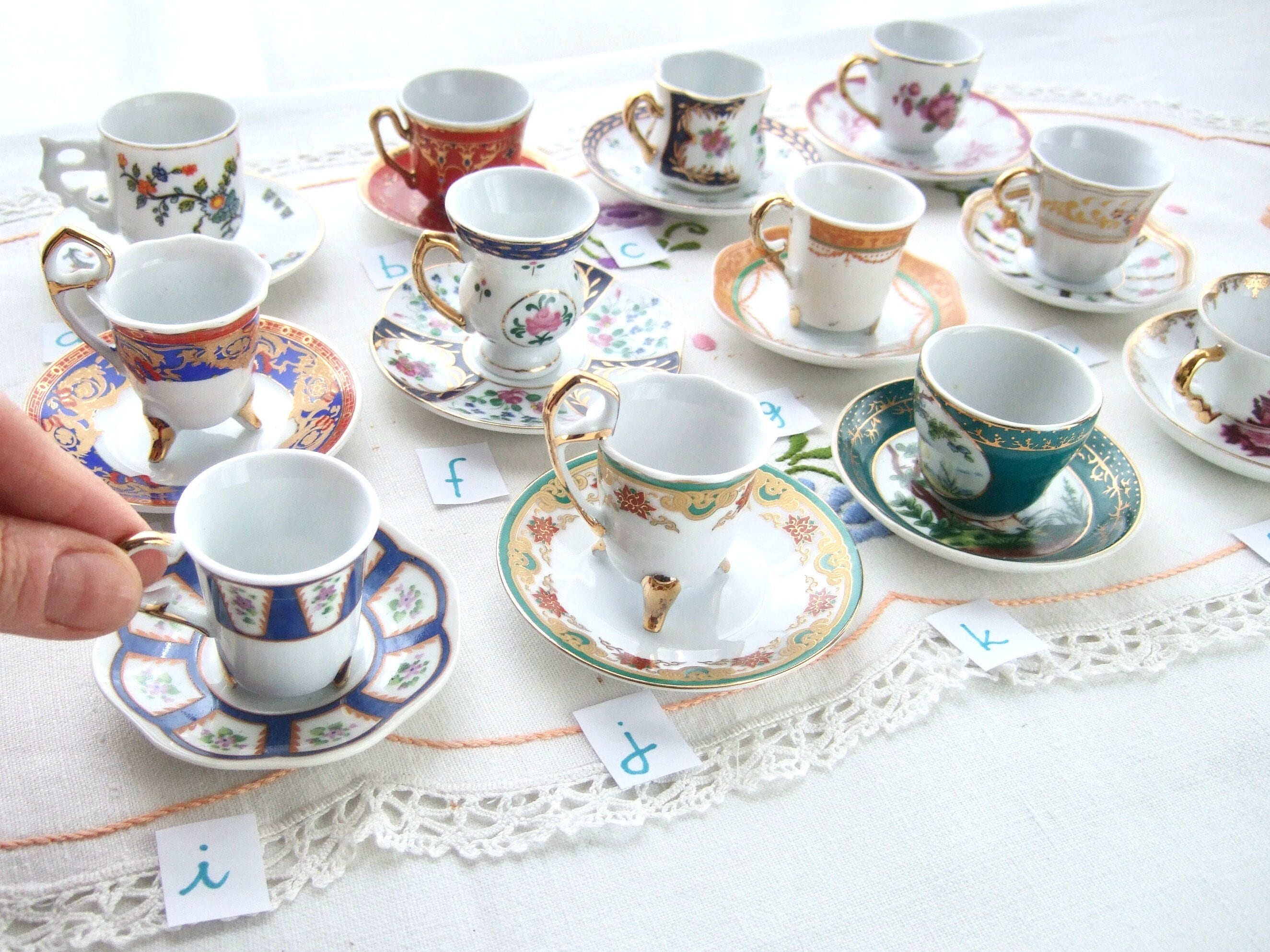 Vintage Miniature Tea Cup and Saucer From France, Pretty Floral and ...