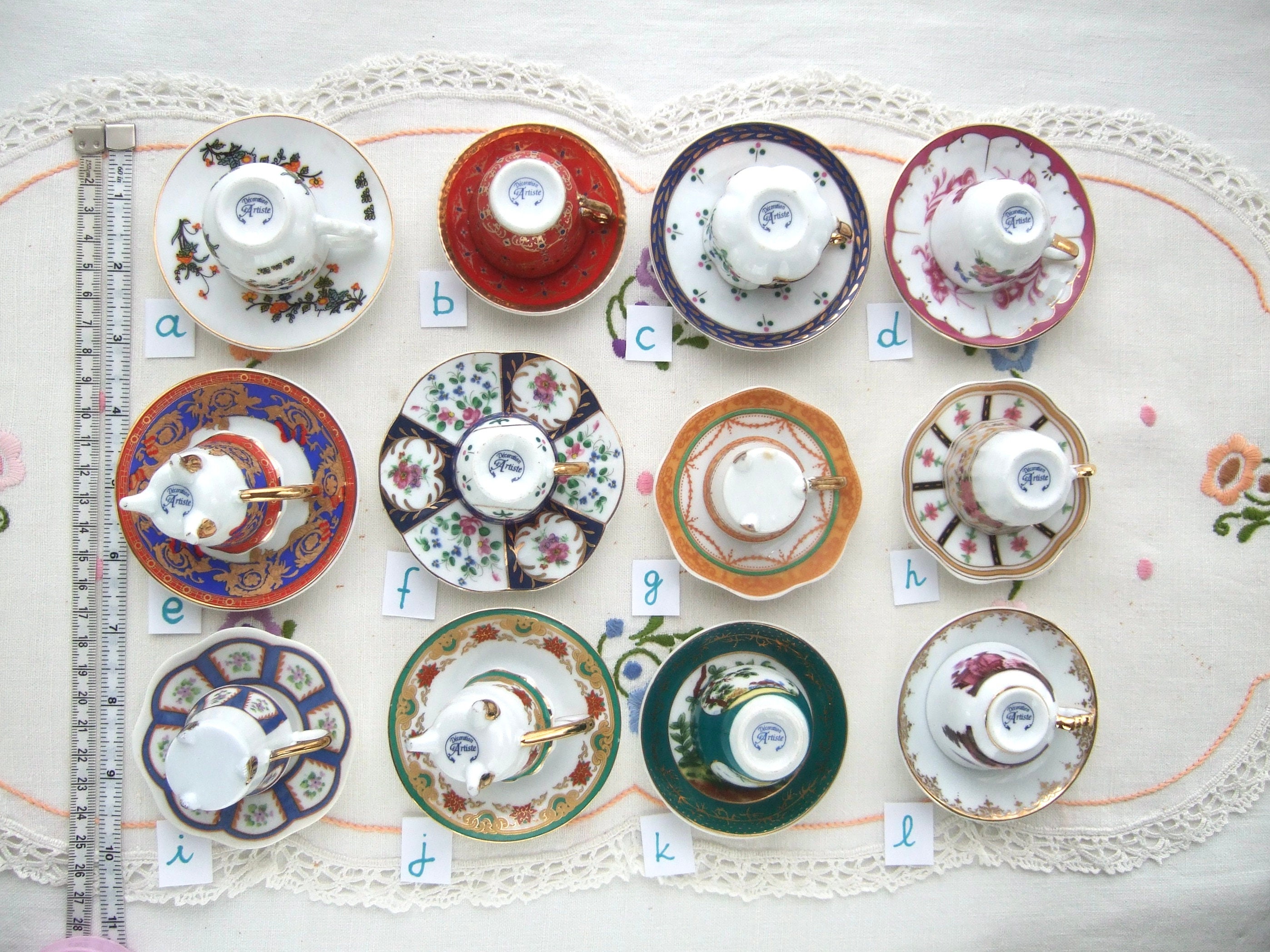 Vintage Miniature Tea Cup and Saucer From France, Pretty Floral and ...