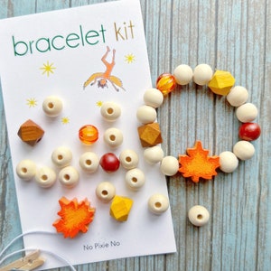 Autumn Leaf Bracelet Kit Thanksgiving Party Favors DIY Bracelets for ...