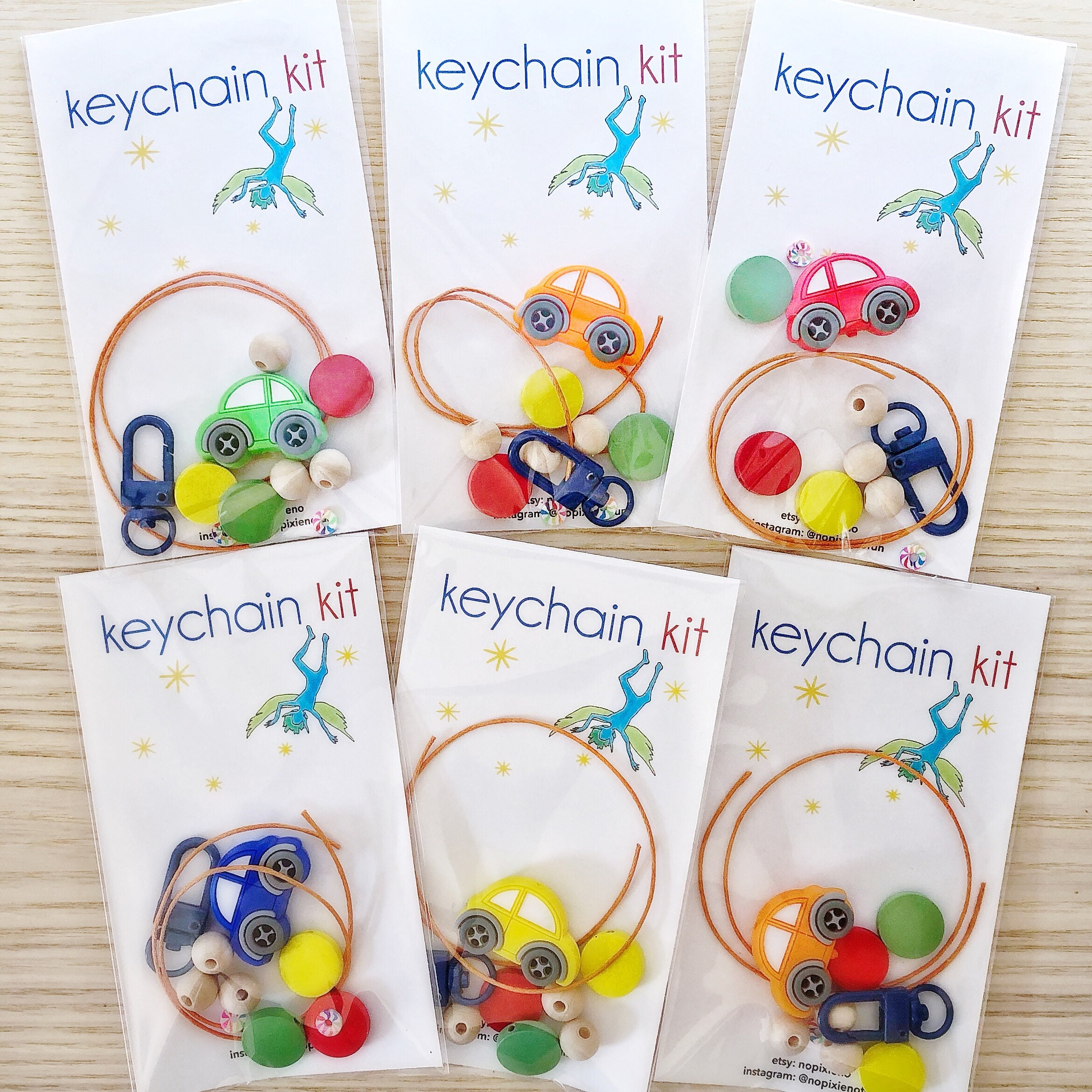 Party Favor DIY Keychain Kit Kids Car Birthday Transportation - Etsy