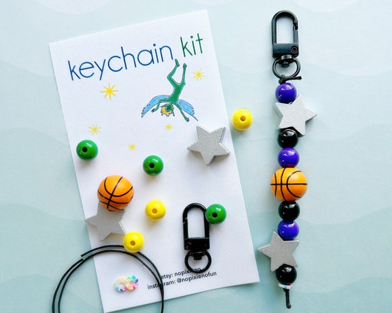 Basketball Party Favor DIY Keychain Kit Kids Sports Birthday - Etsy