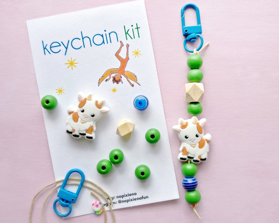Baby Goat Party Favor DIY Keychain Kit Kids Farm Animal Birthday Farm ...
