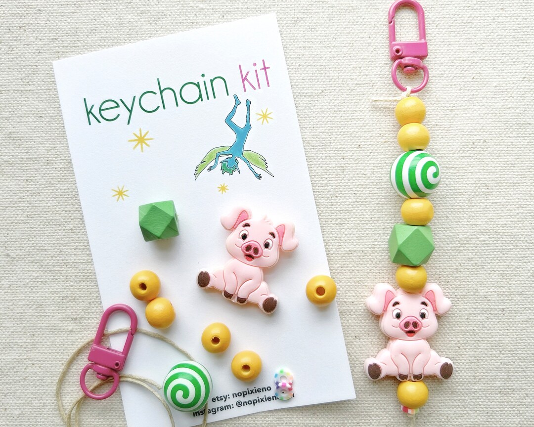 Pig Keychain Kit Party Favor Kids Diy Craft Farm Animal Birthday Party ...
