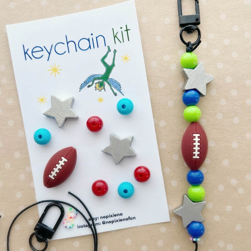 Football Keychain - Etsy