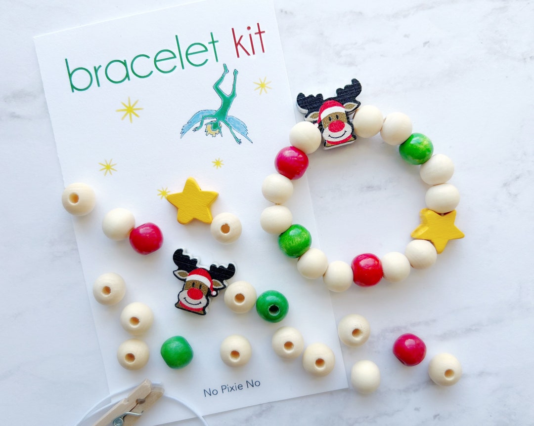 Reindeer Bracelet Kit Christmas Party Favors DIY Bracelet Kits for Kids ...