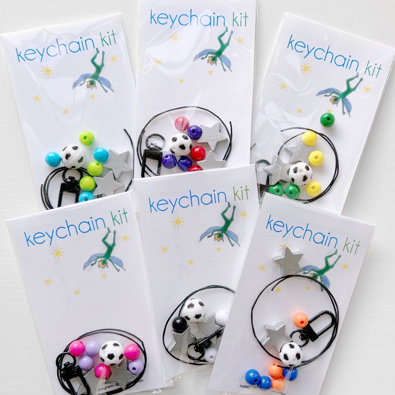 Soccer Party Favor DIY Keychain Kit Kids Sports Birthday Party - Etsy