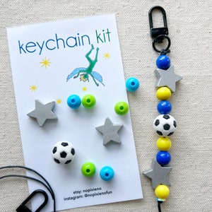 Soccer Party Favor DIY Keychain Kit Kids Sports Birthday Party Soccer ...