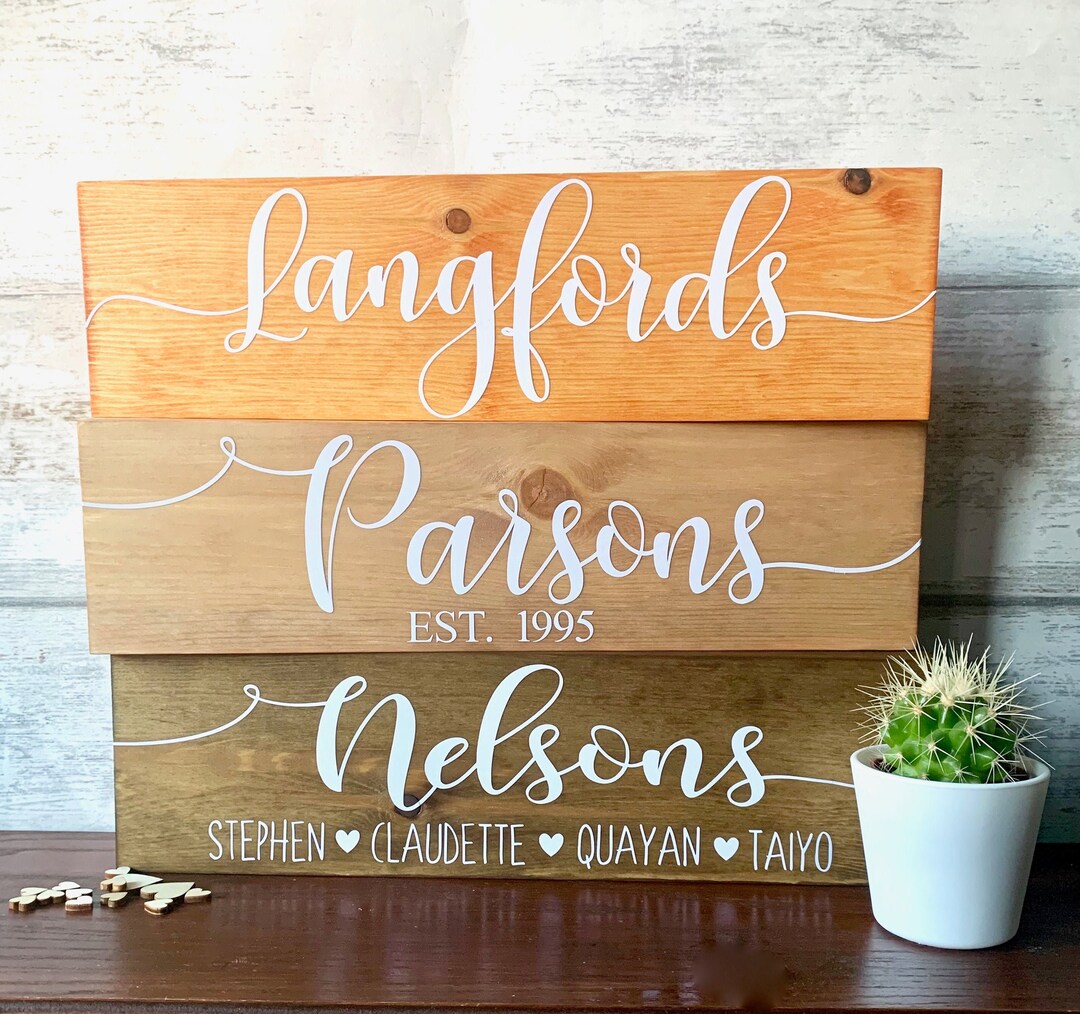 Last Name Plaque Wooden Plaque Family Name Sign Housewarming Gift ...