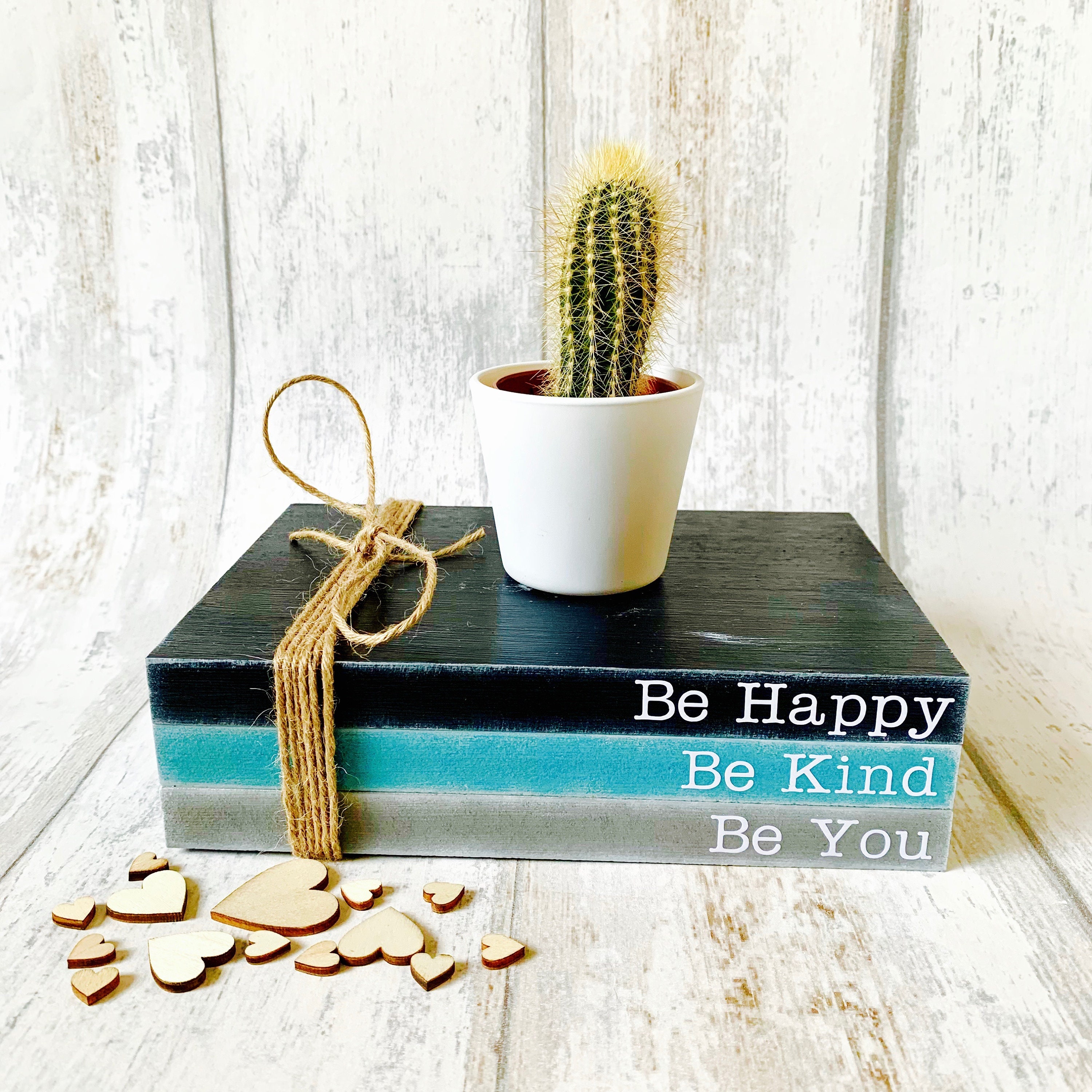 Wood Faux Book Stack Decor Family Name Faux Books | Etsy