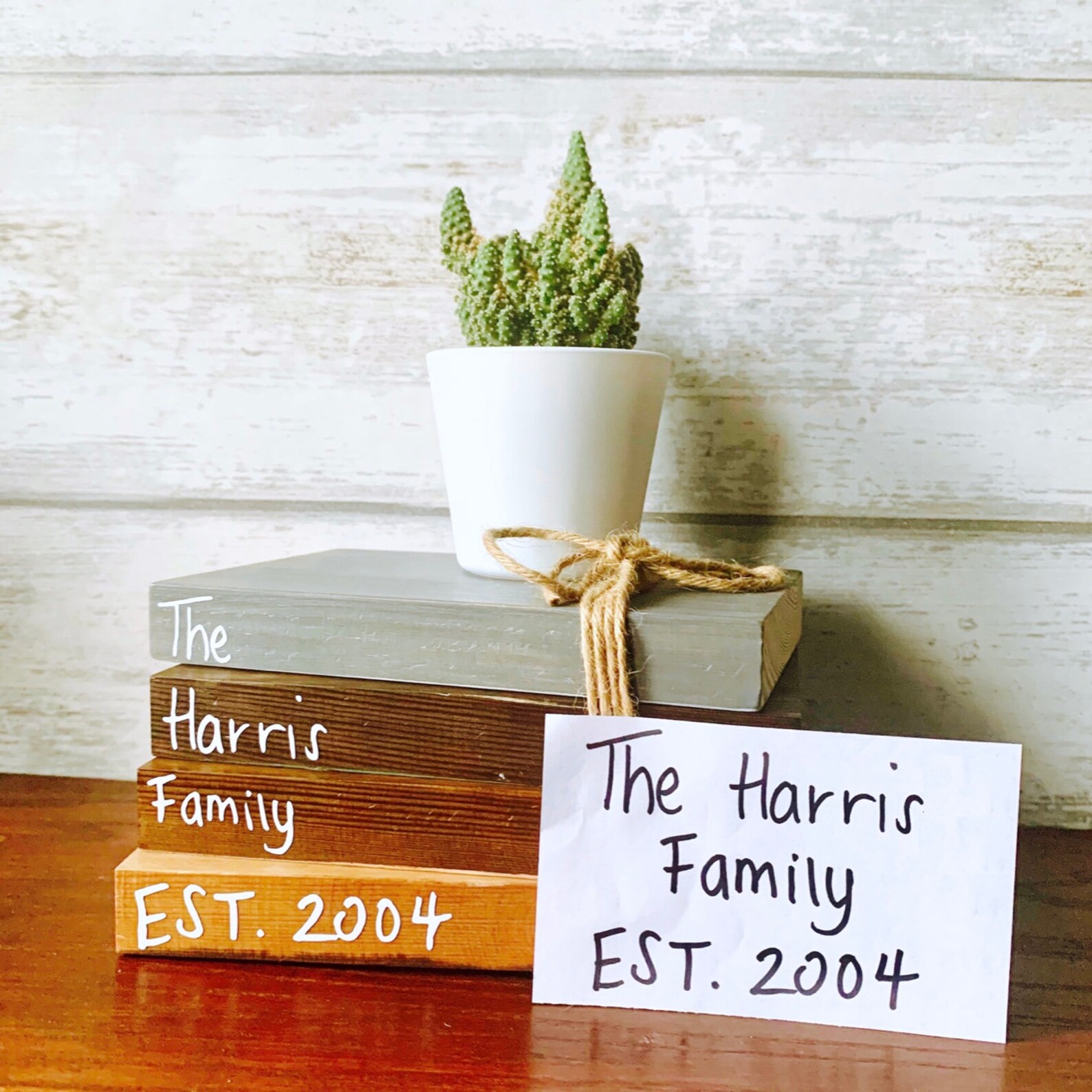 Wood Faux Book Stack Decor Family Name Faux Books - Etsy