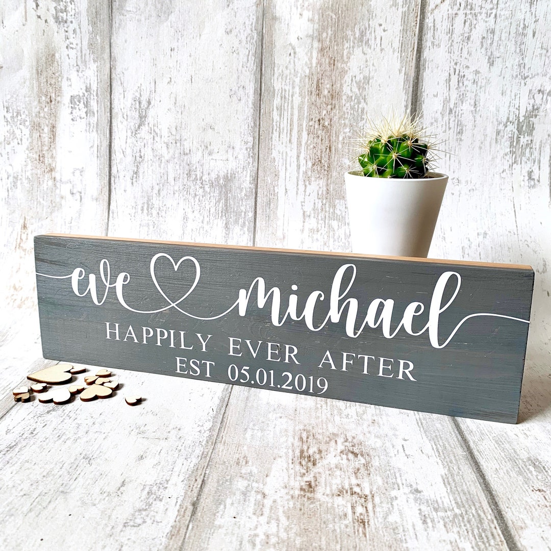 Happily Ever After Sign Mr and Mrs Plaque Top Table Sign Wedding Gift ...