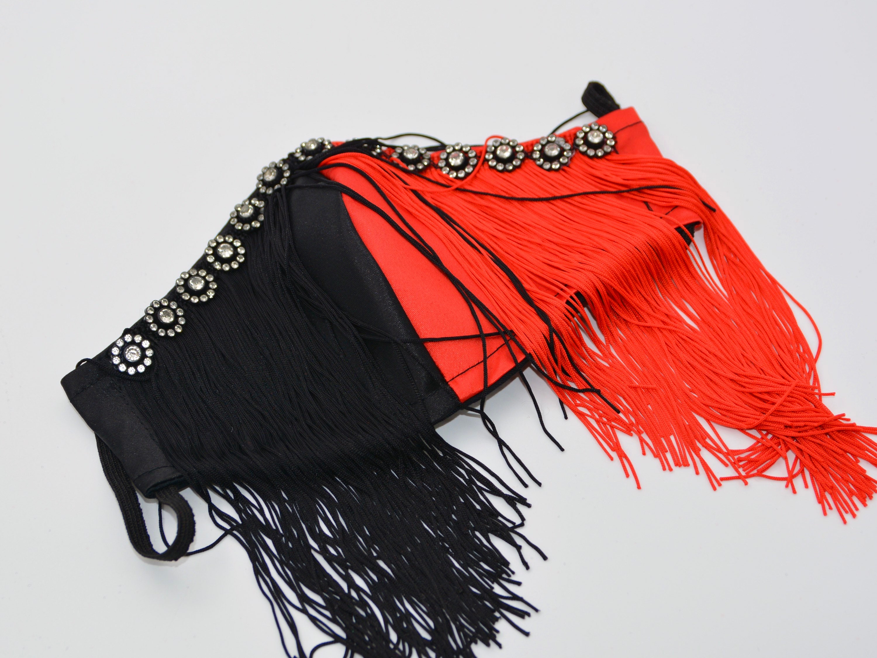 Fusion Fringe Split Face Mask/ Fancy Cute Taffeta Mask With 6 - Etsy