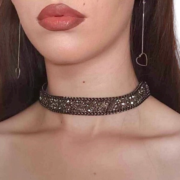 Rhinestone Choker - Etsy