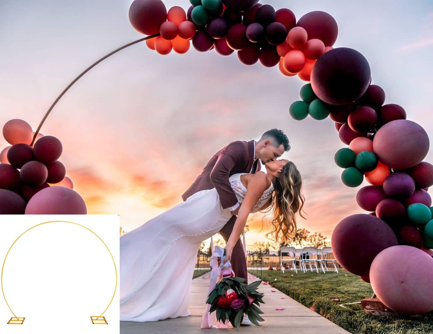 8 X 9.5 FT Metal Balloon Arch - DIY Décor Ring - Round Party Decoration ...