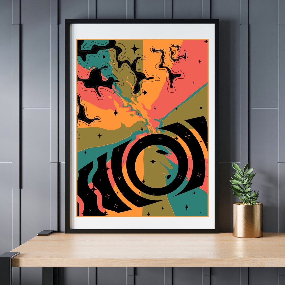 Eye Matrix Retro Print, Digital Download Poster, Trippy Art, Colorful ...