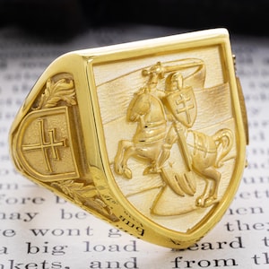 Polish-lithuanian Commonwealth Solid Gold Signet Ring, Pogonia Coat of ...