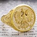 Solid Gold Polish Eagle Signet Ring, Signet Ring for Men, Coat of Arms ...