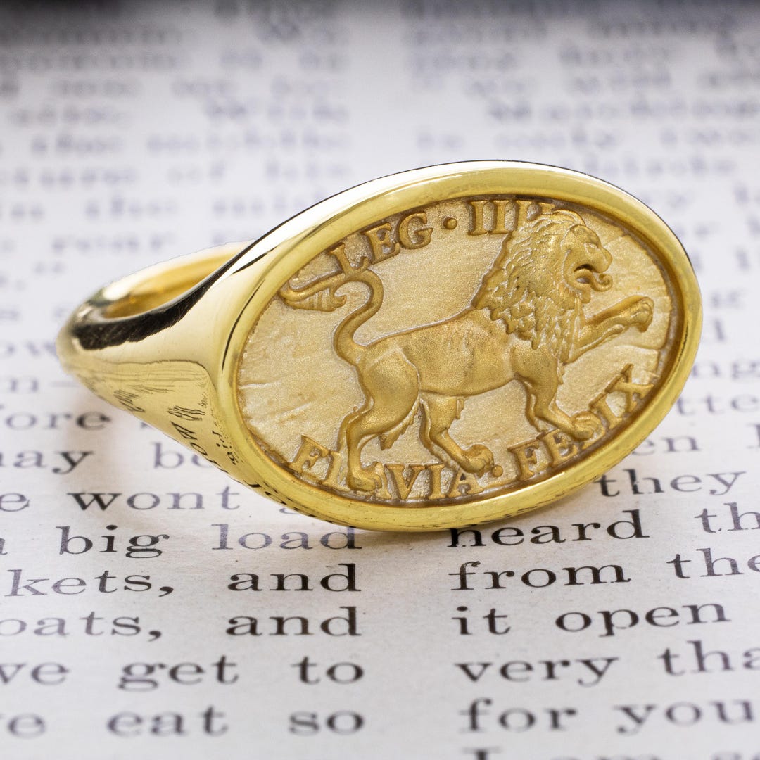 Ancient Roman Legionnaire Solid Gold Signet Ring, Roman Legion Flavia ...