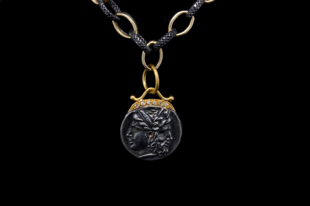 Roman God Janus, Ancient Roman Pendant, Handmade Pendant, 24k Gold and ...