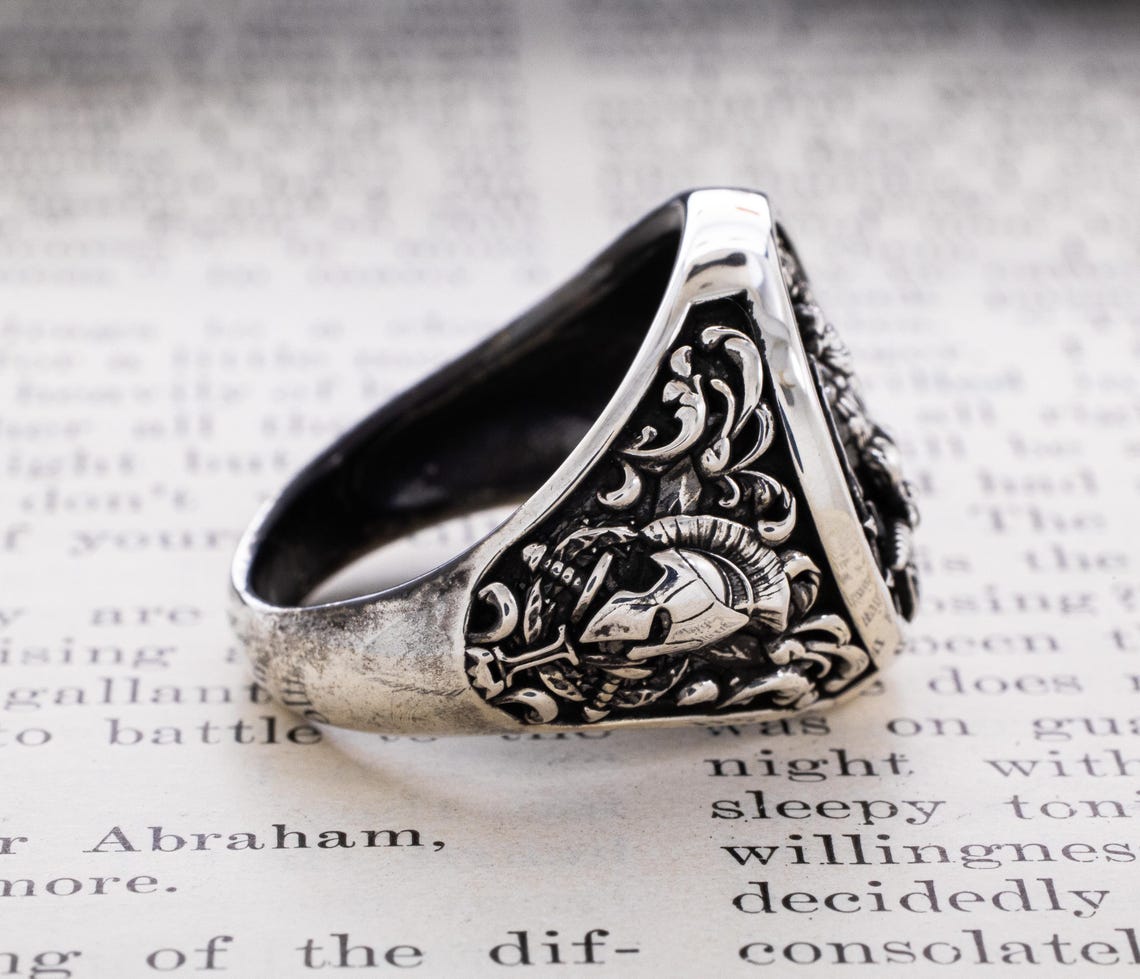 Roman SPQR Eagle Sterling Silver Signet Ring, Ancient Roman Ring, Roman ...
