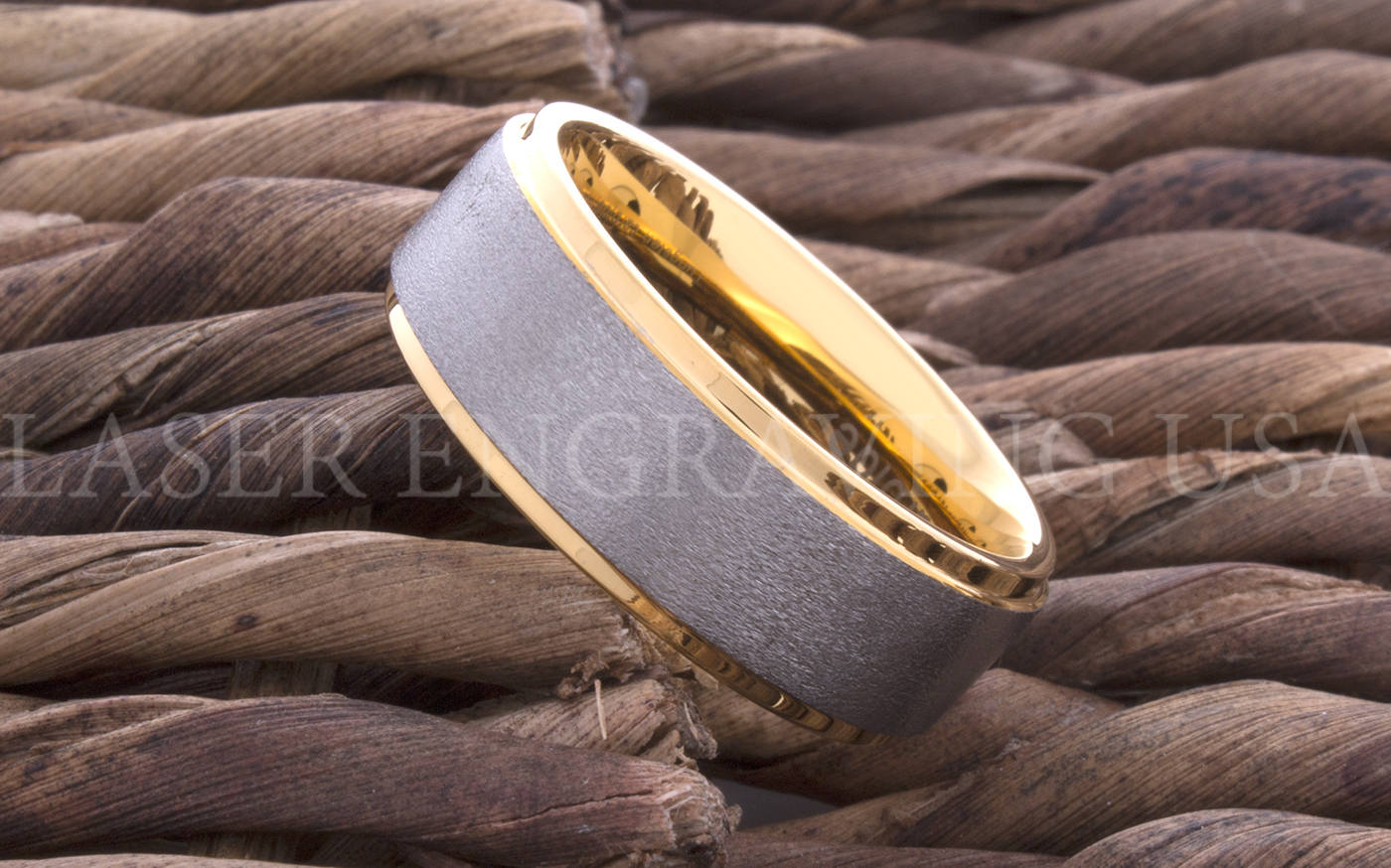Tungsten Wedding Ring Tungsten Ring Silver Yellow Gold 8MM Men | Etsy