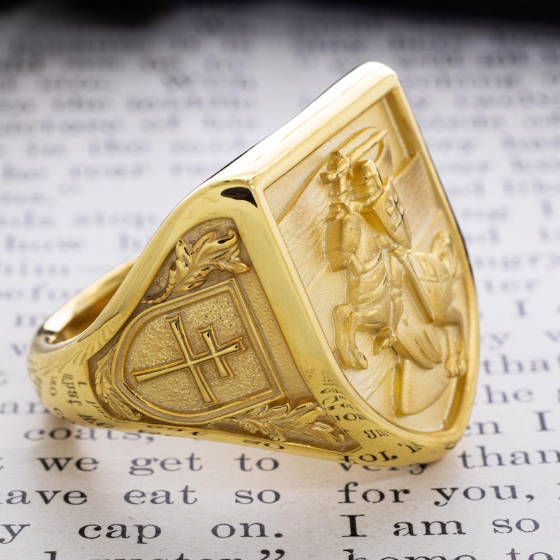 Polish-lithuanian Commonwealth Solid Gold Signet Ring, Pogonia Coat of ...