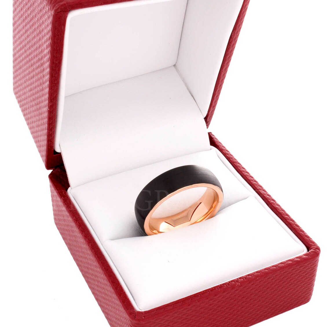 Tungsten Wedding Ring Tungsten Ring Black Rose Gold 7mm Men - Etsy