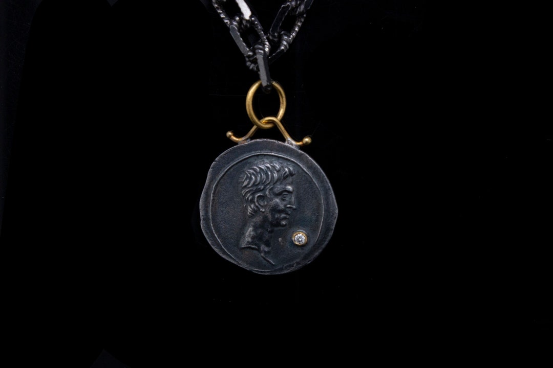 Julius Caesar Pendant, Ancient Roman Pendant, Handmade Pendant, 24k ...