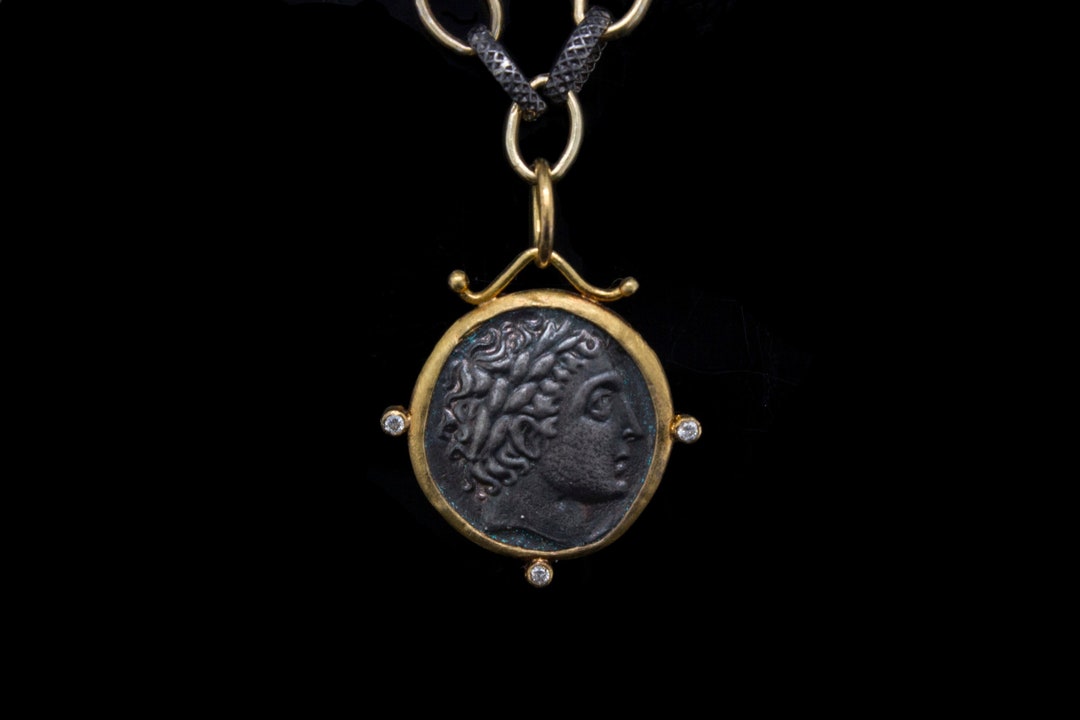 Macedonian Apollo Pendant, Ancient Greek Pendant, Handmade Pendant, 24k ...