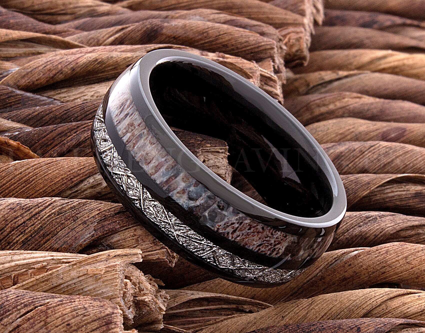 Wolfram Ehering Meteorit Ring HirschGeweih Ring Schwarzer - Etsy.de