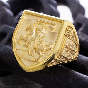 Polish-lithuanian Commonwealth Solid Gold Signet Ring, Pogonia Coat of ...