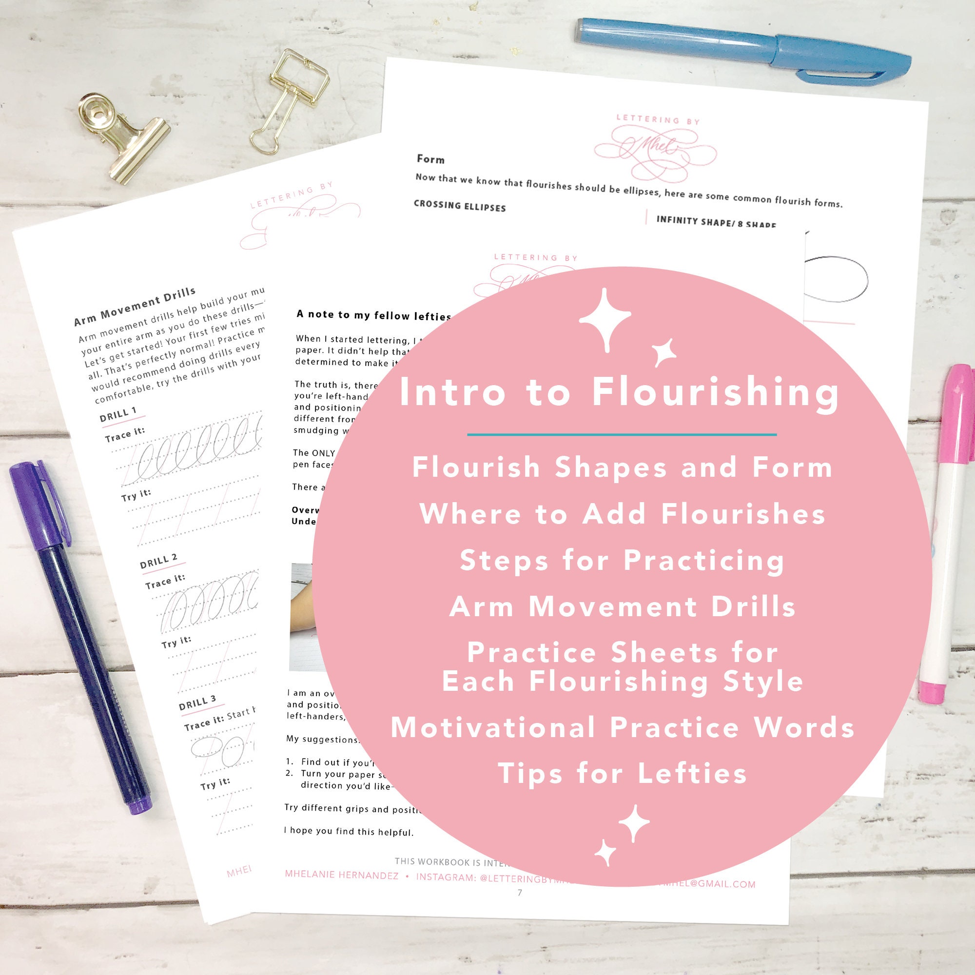 Brush Lettering Worksheets by Lettering by Mhel Practice - Etsy