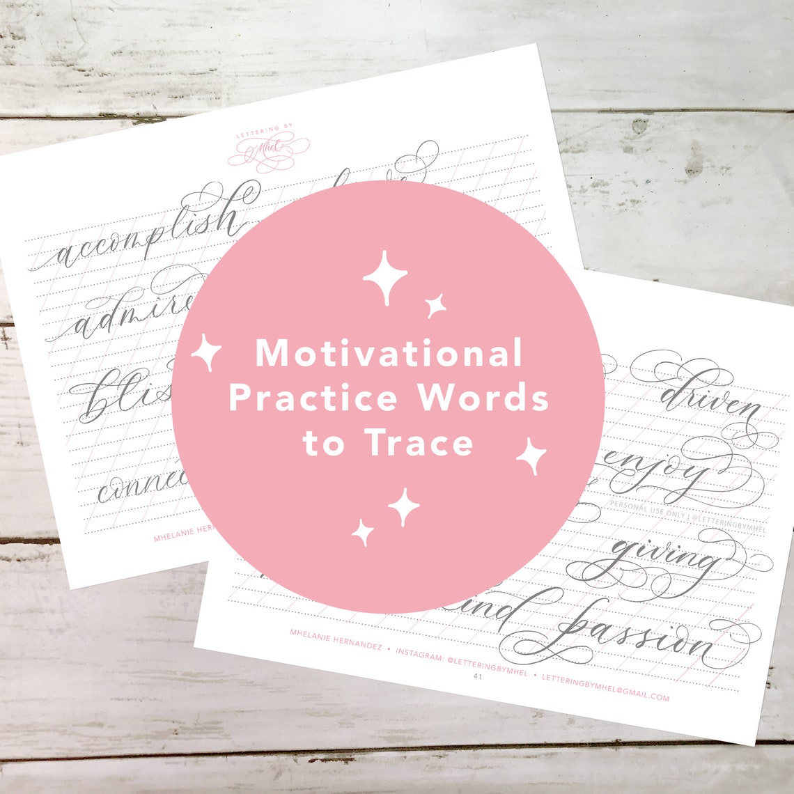 Brush Lettering Worksheets by Lettering by Mhel Practice - Etsy