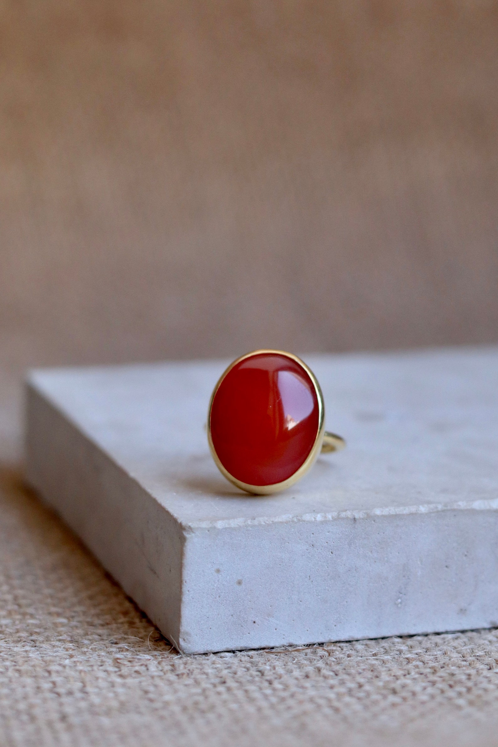 Red Carnelian Ring, 14K Gold Plated Carnelian Ring for Women, Carnelian ...