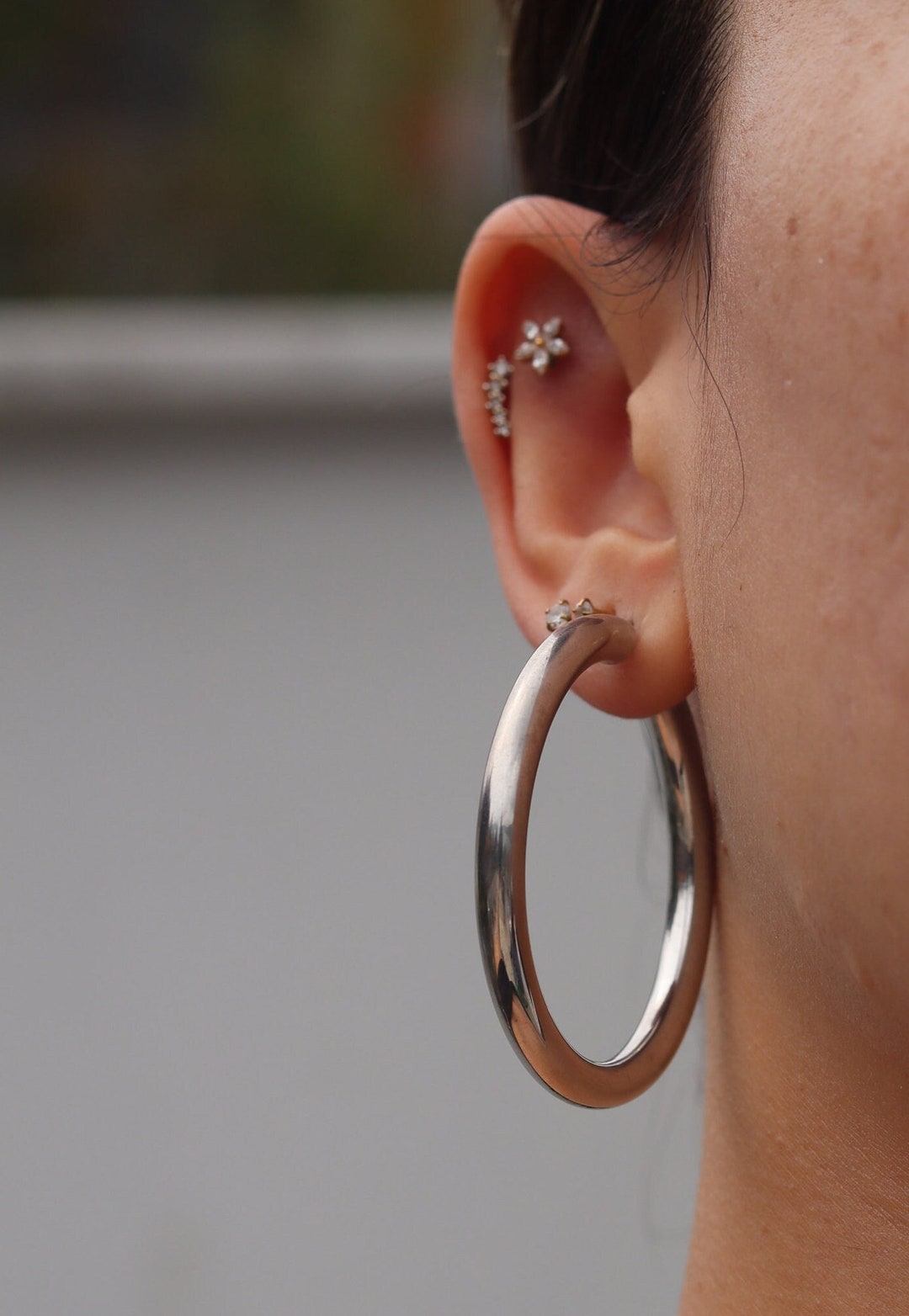 Large Silver Hoops, Lightweight 925 Sterling Silver Minimalist Hoops ...