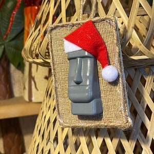 Tiki Christmas Tree Ornament Santa Claus Moai Tiki Bar Easter Island - Etsy
